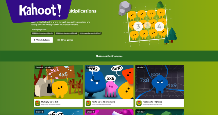 Pop Pop multiplication - Kahoot! Quiz