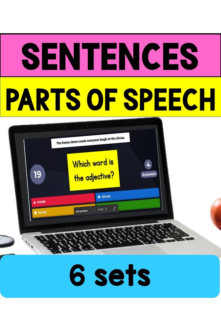 Sentences - Parts of Speech - Adjectives, Verbs and Nouns - Kahoot! Course