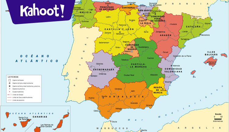 Political Map of Spain - Kahoot! Quiz