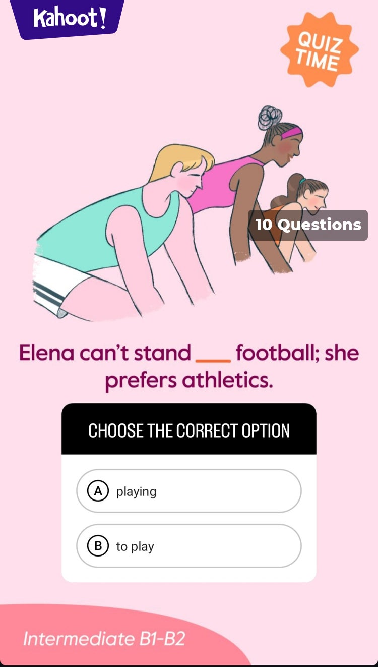 B2 Gerund challenge - Kahoot! Quiz