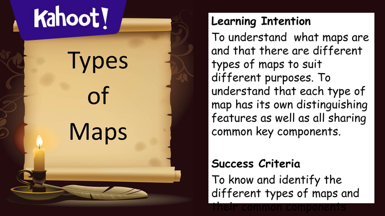 Types of Maps (BOLTSS) - Kahoot! Quiz
