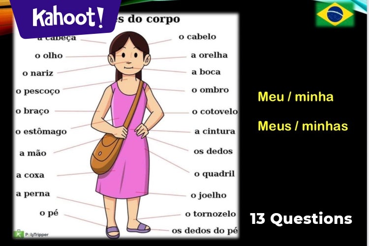 Partes do corpo - Aula 8 - Kahoot! Quiz