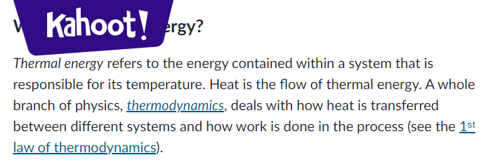 Short energy - Kahoot! Quiz
