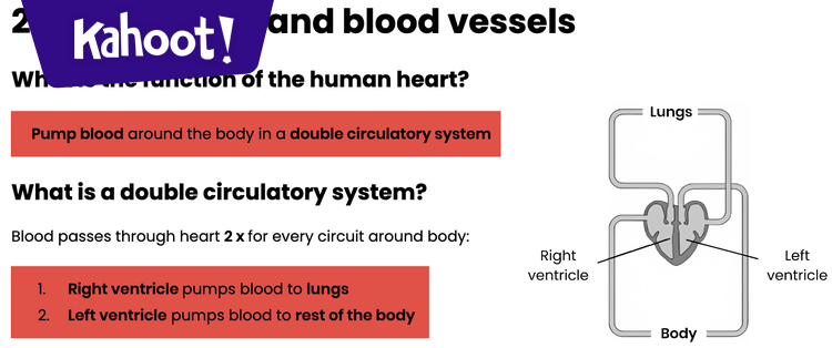 The heart - AQA GCSE Biology - Kahoot! Quiz