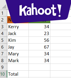 Grade 6 Excel - Kahoot! Quiz