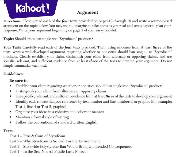 NYS ELA Regents Review - Kahoot! Quiz