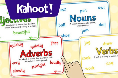 Nouns, Verbs, Adjectives, Adverbs - Kahoot! Quiz