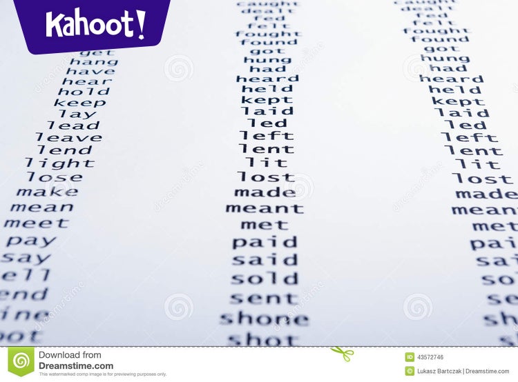 Simple Past Irregular Verbs - Kahoot! Quiz
