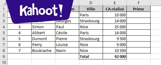 Excel Fondamentaux - Partie 3 - Kahoot! Quiz