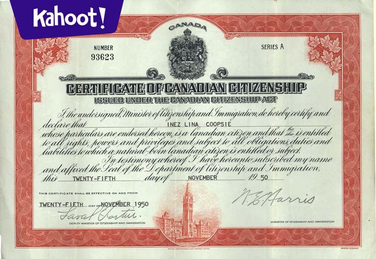 Canadian Citizenship Test - Civics - Kahoot! Quiz