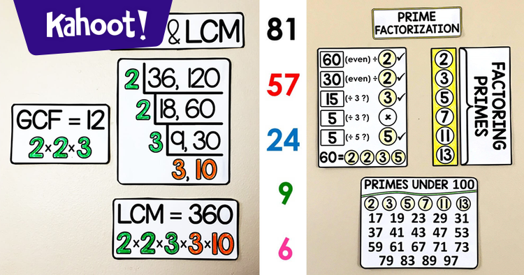 Math: GCF, LCM & Prime Numbers - Kahoot! Quiz