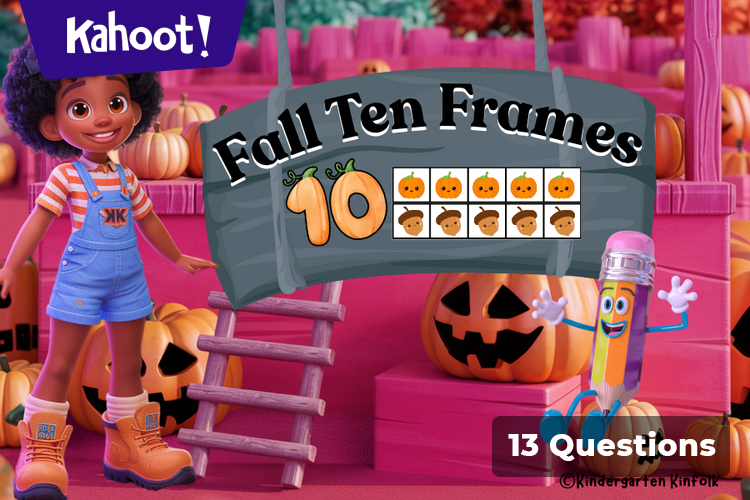 Fall Ten Frames to 10 (October November Fall Kindergarten Math Kahoot ...