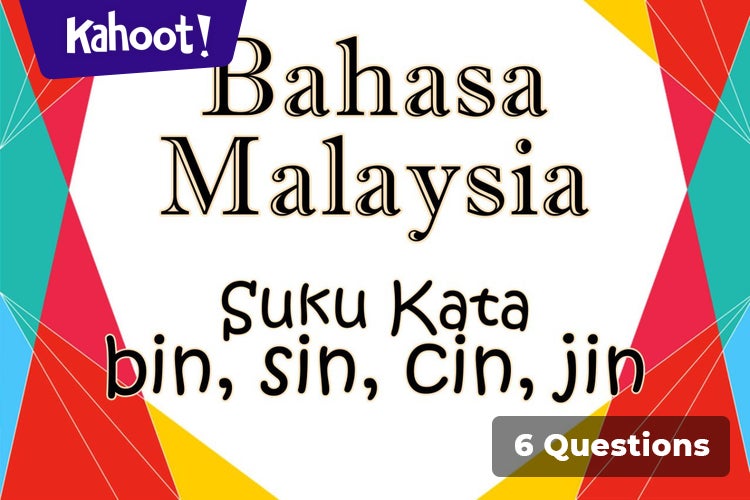 Suku kata - bin, sin, cin, jin - Kahoot! Quiz