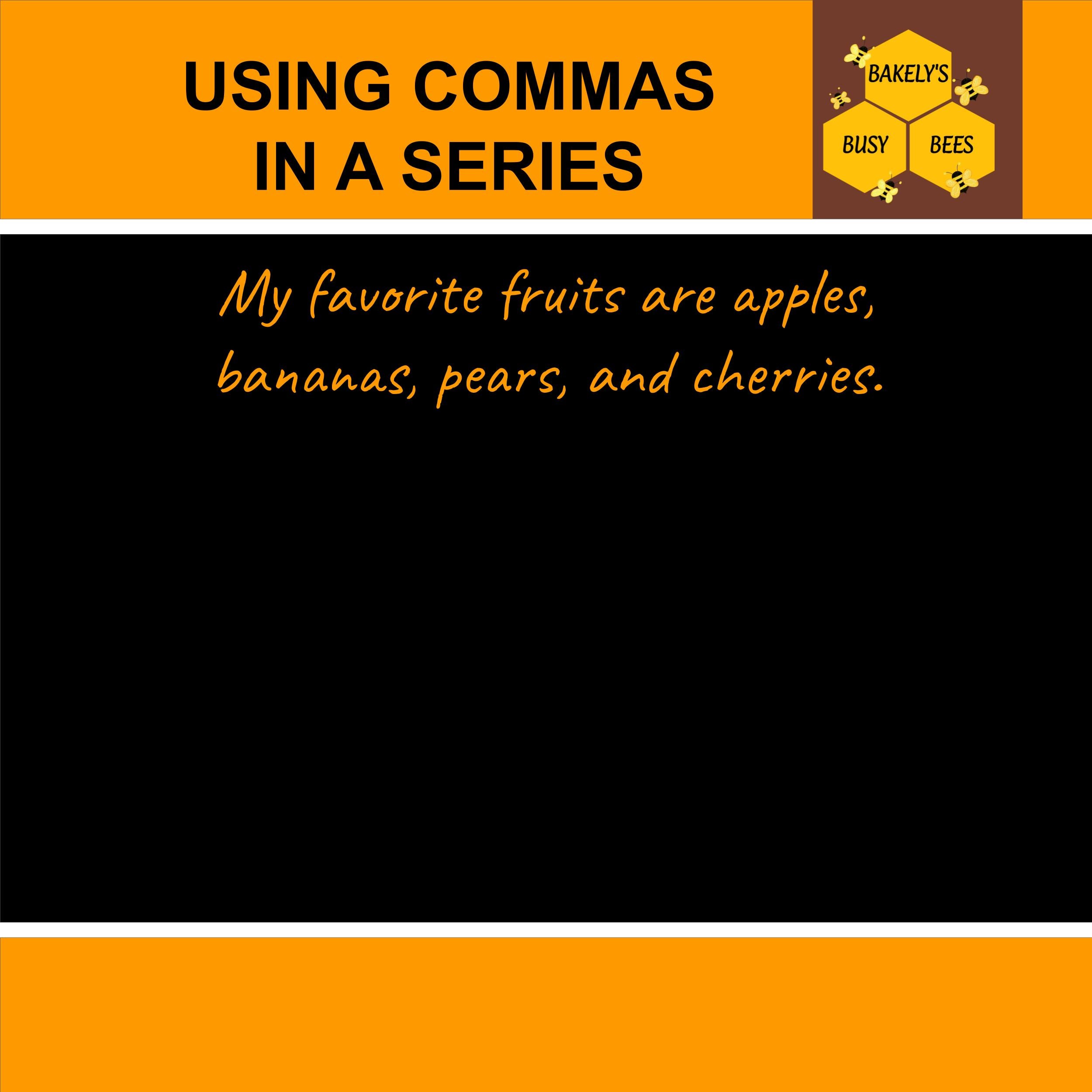 Using Commas in a Series - Kahoot! Quiz