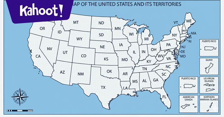 🗽United States and its 50 States: Capitals and Flags ⭐ - Kahoot! Quiz