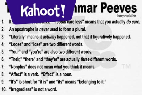 Parts of Speech - Kahoot! Quiz