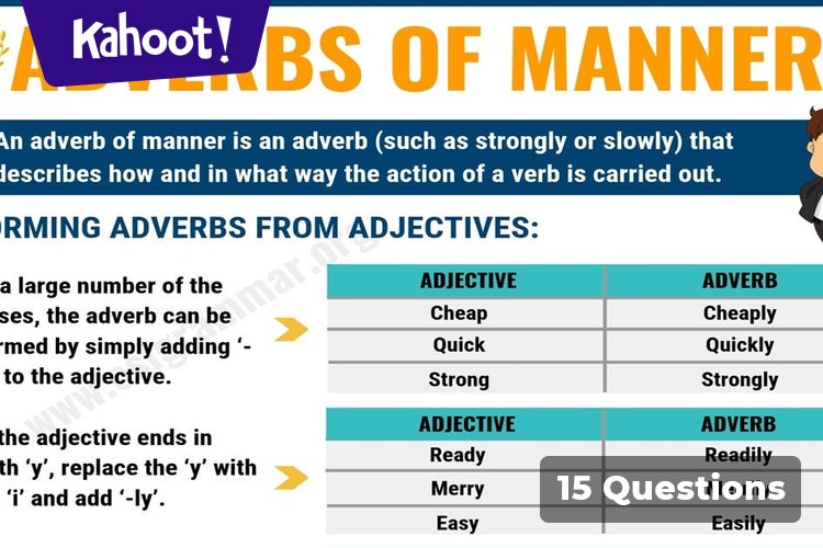 Adverbs of Manner - Kahoot! Quiz