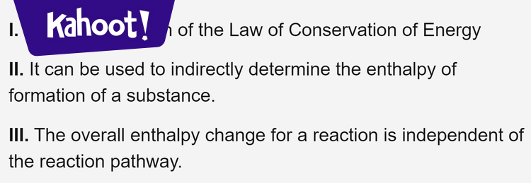 R1.2 Energy cycles in reactions - Kahoot! Quiz