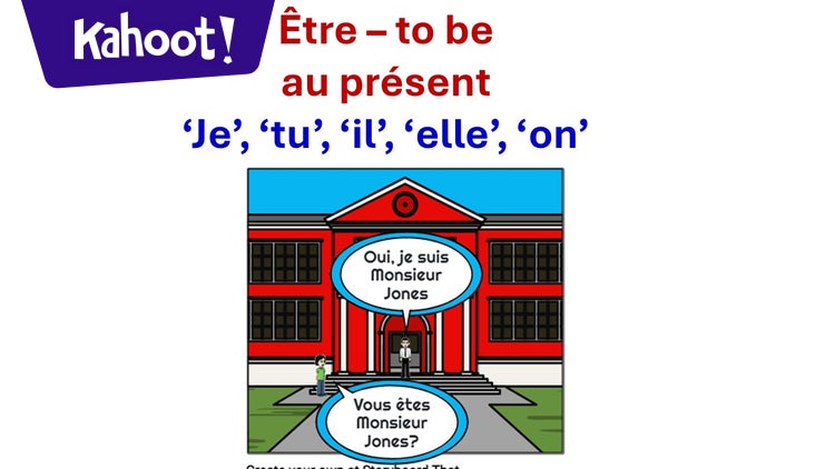 Etre au présent - Je/tu/il/elle/on - Niveau 2 - Kahoot! Quiz