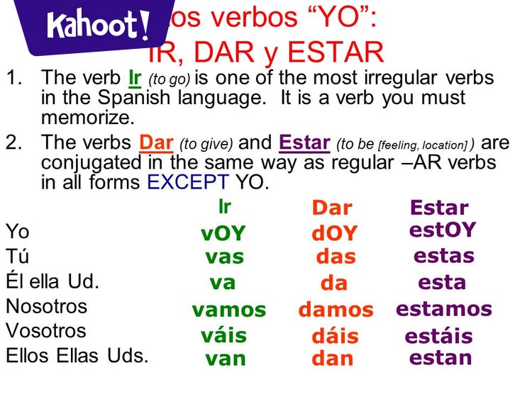 practica de DAR IR ESTAR - Kahoot! Quiz