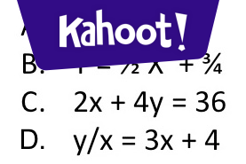 8A - Linear functions - Kahoot! Quiz