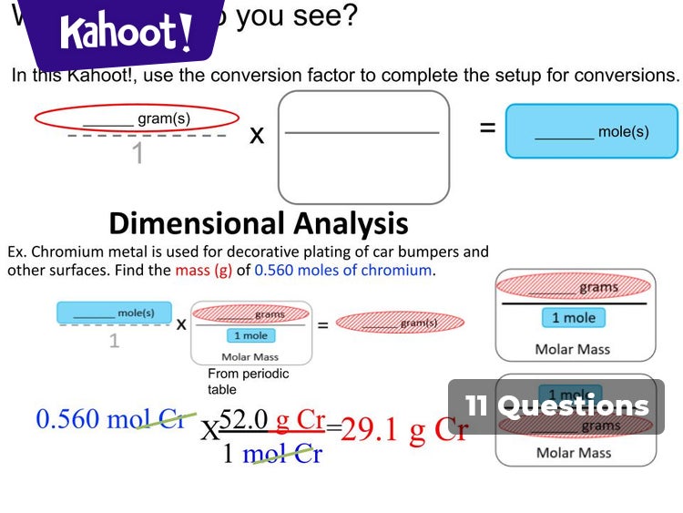 Chemistry: Stoichiometric Ratios - Kahoot! Quiz