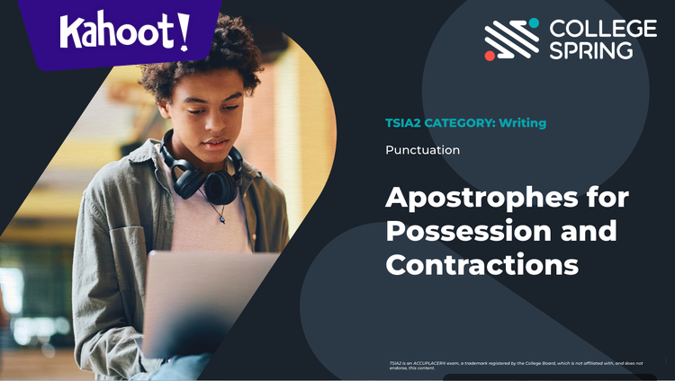 Apostrophes for Possession and Contractions - Kahoot! Quiz
