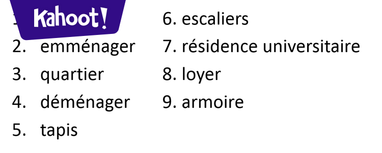 D'Accord 1 leçon 8A quiz la maison - Kahoot! Quiz