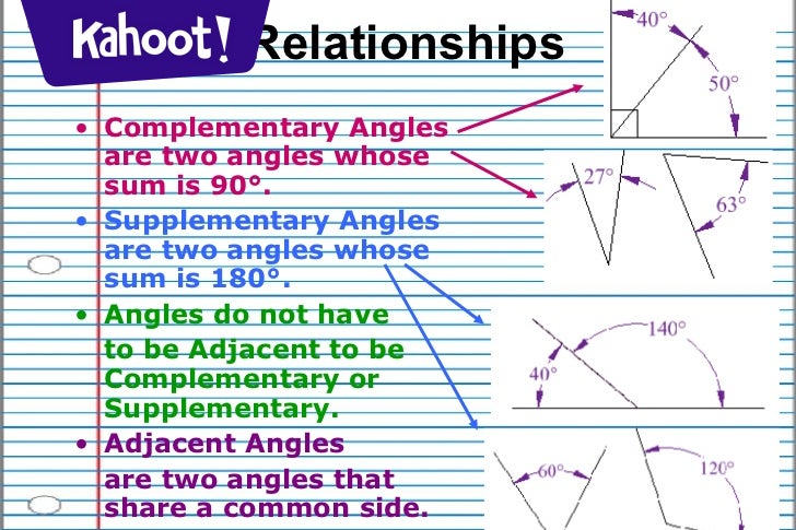 Angle Relationships Vocab - Kahoot! Quiz