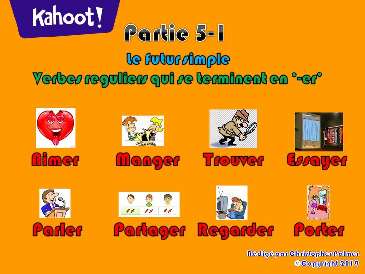 Partie 5-1 - Le futur simple- Verbes reguliers au futur simple qui se ...