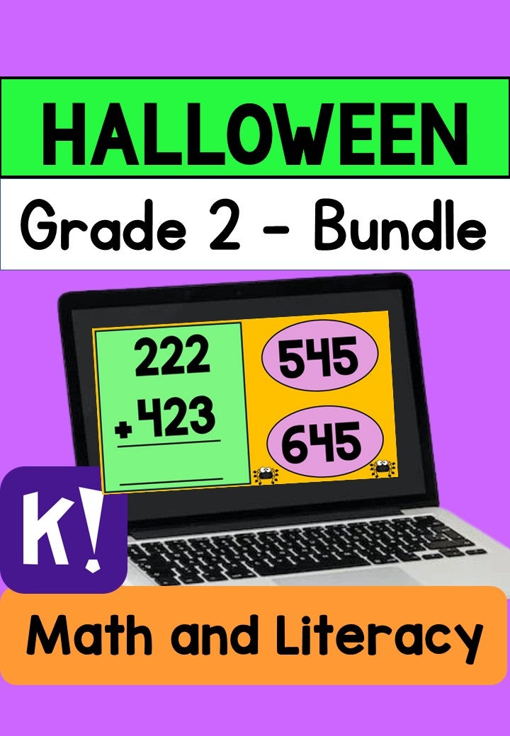 Halloween Bundle - Grade 2 - Math and Literacy - Kahoot! Course