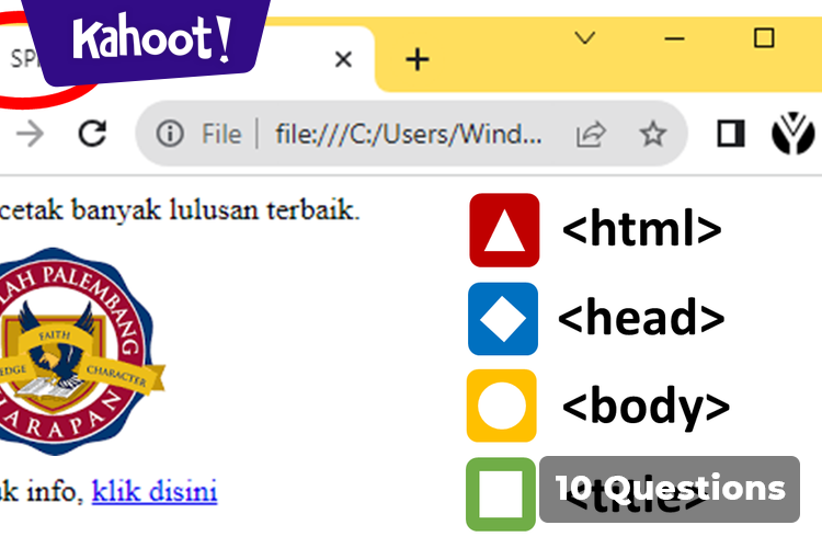 Grade 6 - Making HTML page - Kahoot! Quiz