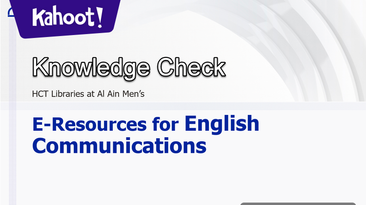 English Resources Knowledge Check - Kahoot! Quiz