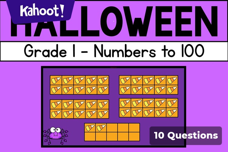 Halloween Numbers to 100 (Grade 1) 10 Frames - Kahoot! Quiz