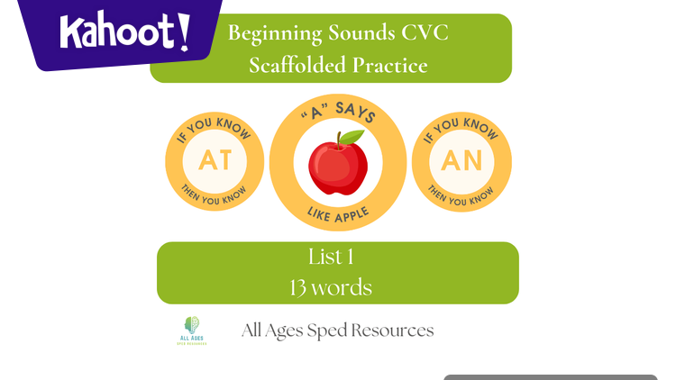 Lesson 1 AT/AN Beginning Sounds - Kahoot! Quiz