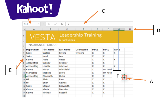 Excel Review - Kahoot! Quiz