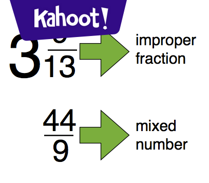 Duplicate of Mixed Numbers and Improper Fractions - Kahoot! Quiz