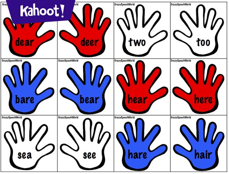 Homophones - Kahoot! Quiz