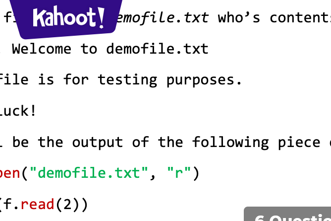 UofT: Python Workshop - Kahoot! Quiz