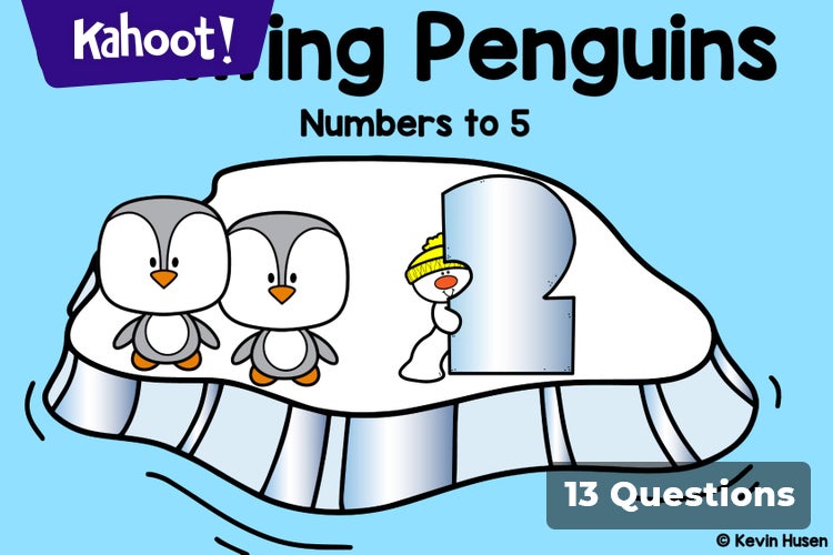 Counting Penguins Numbers to 5 (PreK TK Winter January Math Kahoot ...