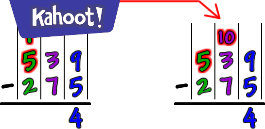 3-Digit Subtraction - Kahoot! Quiz